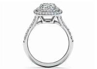 China OEM Cushion Cut Halo Wedding Ring Set with 66pcs 1.2ct Diamond for sale