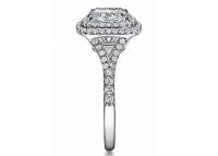 China OEM Cushion Cut Halo Wedding Ring Set with 66pcs 1.2ct Diamond for sale