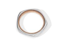 China Rotatable Two Tone Gold Wedding Rings , 2.5MM Geometric Engagement Rings OEM ODM for sale