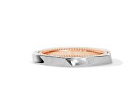 China Rotatable Two Tone Gold Wedding Rings , 2.5MM Geometric Engagement Rings OEM ODM for sale
