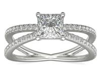 China 0.1ct RD3.0MM Promise Engagement And Wedding Ring Set 3.21g Weight for sale