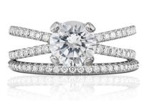 China 0.1ct RD3.0MM Promise Engagement And Wedding Ring Set 3.21g Weight for sale