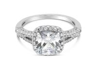 China Cusion Cut 2.43ct 14K Solid Gold Jewellery , raw natural diamond engagement rings ODM for sale