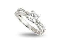 China 0.1ct Diamond 14K Solid Gold Jewellery Round Cut 3.21g Weight for Engagement for sale