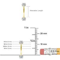 China 16g Diamond Gold Body Piercing Jewelry Ring 10mm 8mm Dimension For Belly Button for sale