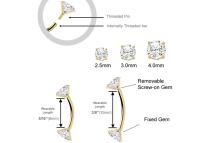 China 16g Diamond Gold Body Piercing Jewelry Ring 10mm 8mm Dimension For Belly Button for sale