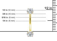 China 16g Diamond Gold Body Piercing Jewelry Ring 10mm 8mm Dimension For Belly Button for sale