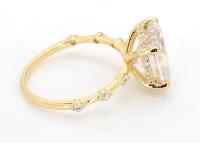 China 3ct Moissanite 14k Yellow Gold Diamond Ring Oval Cut for Engagement for sale