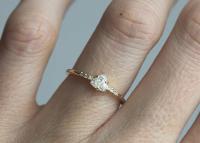 China Fashion Real Diamond Jewellery Ring with 4×4mm Triangle Stone ODM for sale