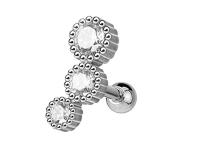 China Sterile Gold Body Piercing Jewelry Earrings For Cartilage Tragus Dia 3×3mm ODM for sale