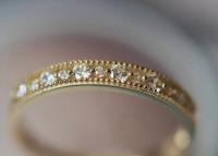 China Filigree Style Real Diamond Jewellery Ring Round Cut 2.5mm 1.3mm Size for sale