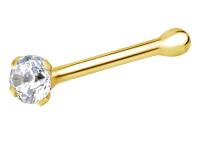China 7mm 14k Gold Nose Ring ,  Non Irritating Nose Piercing Jewelry OEM for sale