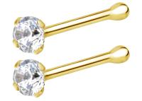 China 7mm 14k Gold Nose Ring ,  Non Irritating Nose Piercing Jewelry OEM for sale