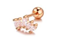 China 16g Crown Shape Gold Body Piercing Jewelry Earrings 6mm Length With Mq Diamond for sale