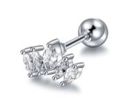 China 16g Crown Shape Gold Body Piercing Jewelry Earrings 6mm Length With Mq Diamond for sale