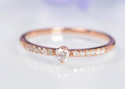 China 4mm Real Diamond Jewellery ring 0.25ct Weight Round Cut for Anniversary  OEM for sale