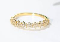 China 0.54ct Gold Star Diamond Ring , 1.3mm 18k Gold Engagement Ring For Women Girl for sale