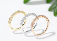 China 0.54ct Gold Star Diamond Ring , 1.3mm 18k Gold Engagement Ring For Women Girl for sale