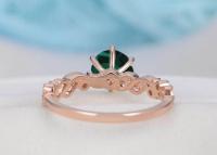 China Vintage Emerald Real Diamond Jewellery Ring Floral Vine Cut 6.5mm Size for sale