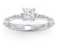 China Princess Cut Real Diamond Jewellery Ring Twisted Rope Style 6×6mm Size OEM for sale