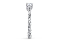 China Princess Cut Real Diamond Jewellery Ring Twisted Rope Style 6×6mm Size OEM for sale