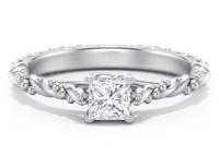 China Princess Cut Real Diamond Jewellery Ring Twisted Rope Style 6×6mm Size OEM for sale