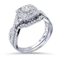 China 43PCS 0.43ct Diamond Engagement Wedding Rings 18K White Gold Color ODM for sale