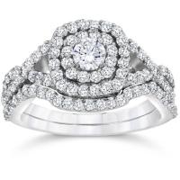 China 43PCS 0.43ct Diamond Engagement Wedding Rings 18K White Gold Color ODM for sale