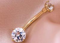 China 14g Gold Body Piercing Jewelry Navel Ring Dia 8mm Claw Hand Setting Type for sale