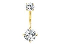 China 14g Gold Body Piercing Jewelry Navel Ring Dia 8mm Claw Hand Setting Type for sale
