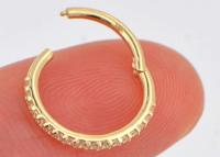 China Hoop Shape 16g Gold Cartilage Earrings 1.2×8mm Size for Wedding for sale