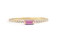 China Thin Diamond 9K Gold Ring 0.20ct 2.5MM Width for Engagement Prong Setting Type for sale