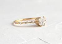 China 1.0ct Moissanite Diamond Rings , Round Cut Engagement Rings 6.5MM ODM for sale