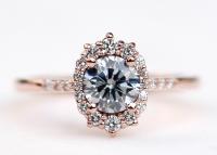 China 1.2ct 1pcs Moissanite Engagement Rings For Women 14K Rose Gold Material for sale