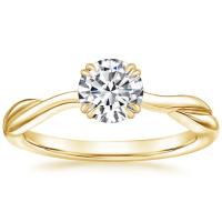 China 0.8ct Lab Grown Moissanite Ring 14K Yellow Gold Material ODM OEM for sale