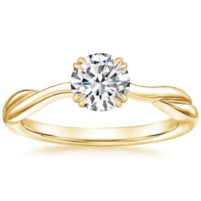 China 0.8ct Lab Grown Moissanite Ring 14K Yellow Gold Material ODM OEM for sale