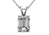 China 1.05ct Emerald Cut 14k Gold Necklaces Dia 7×5mm Bezel setting Type for sale