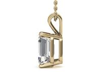 China 1.05ct Emerald Cut 14k Gold Necklaces Dia 7×5mm Bezel setting Type for sale