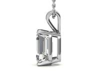 China 1.05ct Emerald Cut 14k Gold Necklaces Dia 7×5mm Bezel setting Type for sale