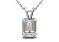 China 1.05ct Emerald Cut 14k Gold Necklaces Dia 7×5mm Bezel setting Type for sale