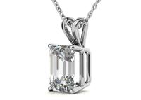 China 1.05ct Emerald Cut 14k Gold Necklaces Dia 7×5mm Bezel setting Type for sale