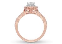 China 7ct 8ct 18K Rose Gold Ring , Engagement And Wedding Ring Set 7.0mm Pear Cut for sale
