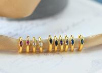 China Huggie Hoop 9K Gold Earrings Marquise Cut Inner 8.5mm Oouter 11.5mm Dimension for sale