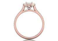China Oval Shaped 18K Rose Gold Ring , 0.50Ct Diamond Engagement Ring 6.37x4.46x2.79mm for sale