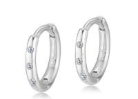China 0.06ct Diamond Huggie Hoop Earrings 8mm 7mm 6mm size 1.3-1.5g Weight for sale