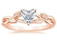 China OEM Heart Shape Moissanite Ring , 5.5mm 9k Rose Gold Ring 0.6 Carat for sale