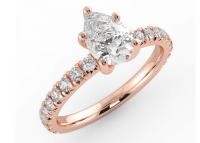 China Wedding18K Rose Gold Ring Pear Cut 0.80ct DGC Certificate ODM for sale