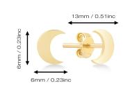 China Crescent Shape 9K Gold Earrings 6MM Dimension ODM For Party Gift for sale