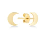 China Crescent Shape 9K Gold Earrings 6MM Dimension ODM For Party Gift for sale