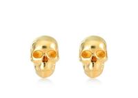 China Anniversary Gold Skull Earrings 3×5MM Prong Hand Setting Type ODM for sale